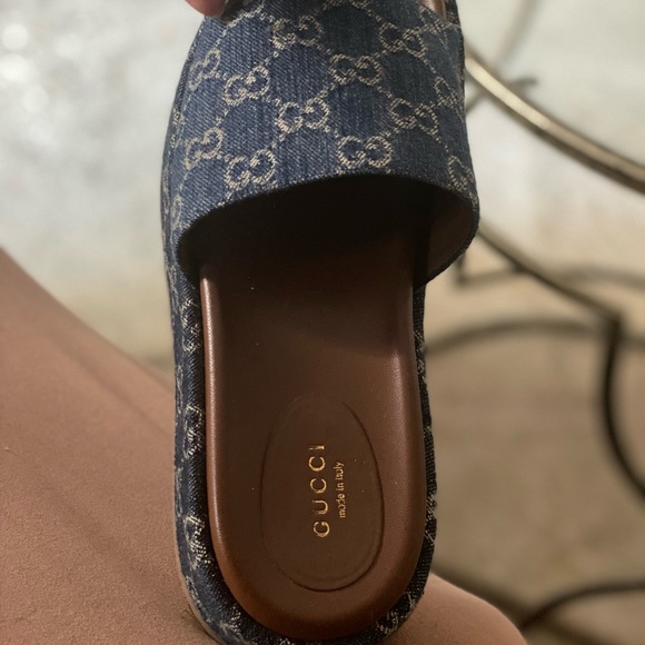 Gucci | Shoes | Authentic Gucci Denim Platform Slide Great Condition ...